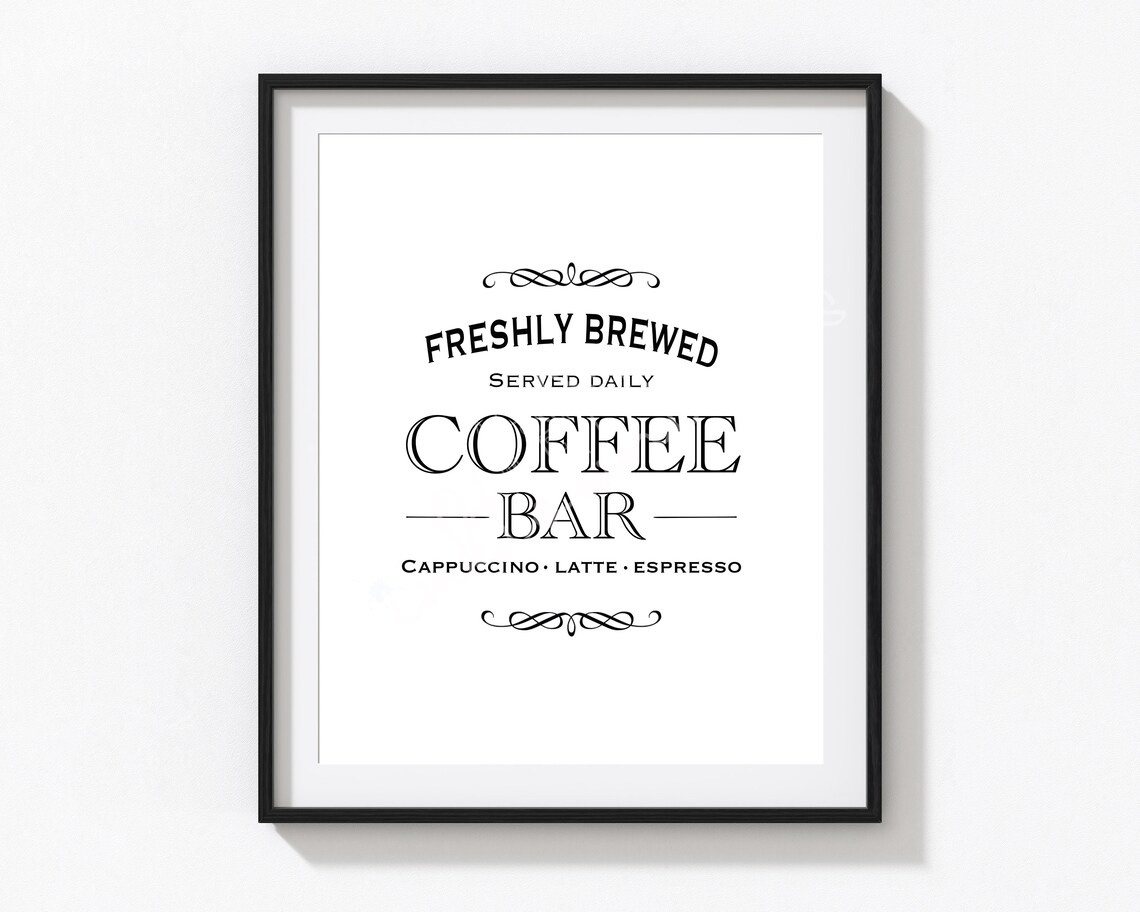 Coffee Bar Printable - Coffee Print Digital Download Wall Art ...