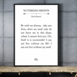 Printable Wall Art, Emily Brontë , Wuthering Heights - Book Page- Drive ...