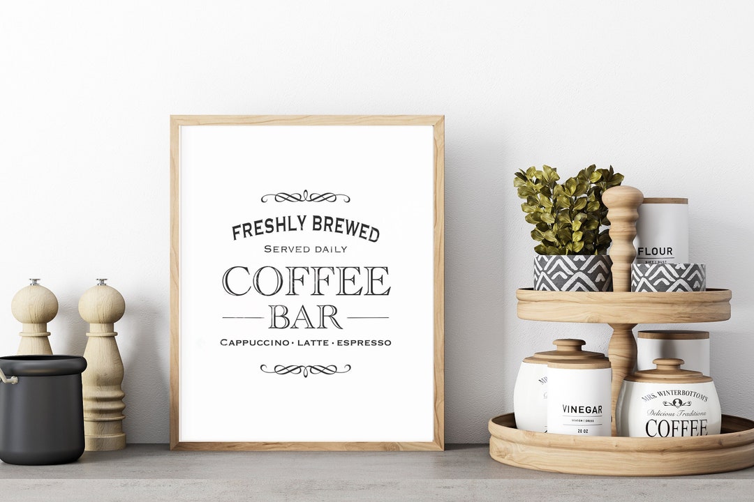 Coffee Bar Printable - Coffee Print Digital Download Wall Art ...