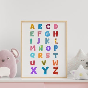 Colourful ABC Alphabet Letters Printable Wall Art, Instant Download ...