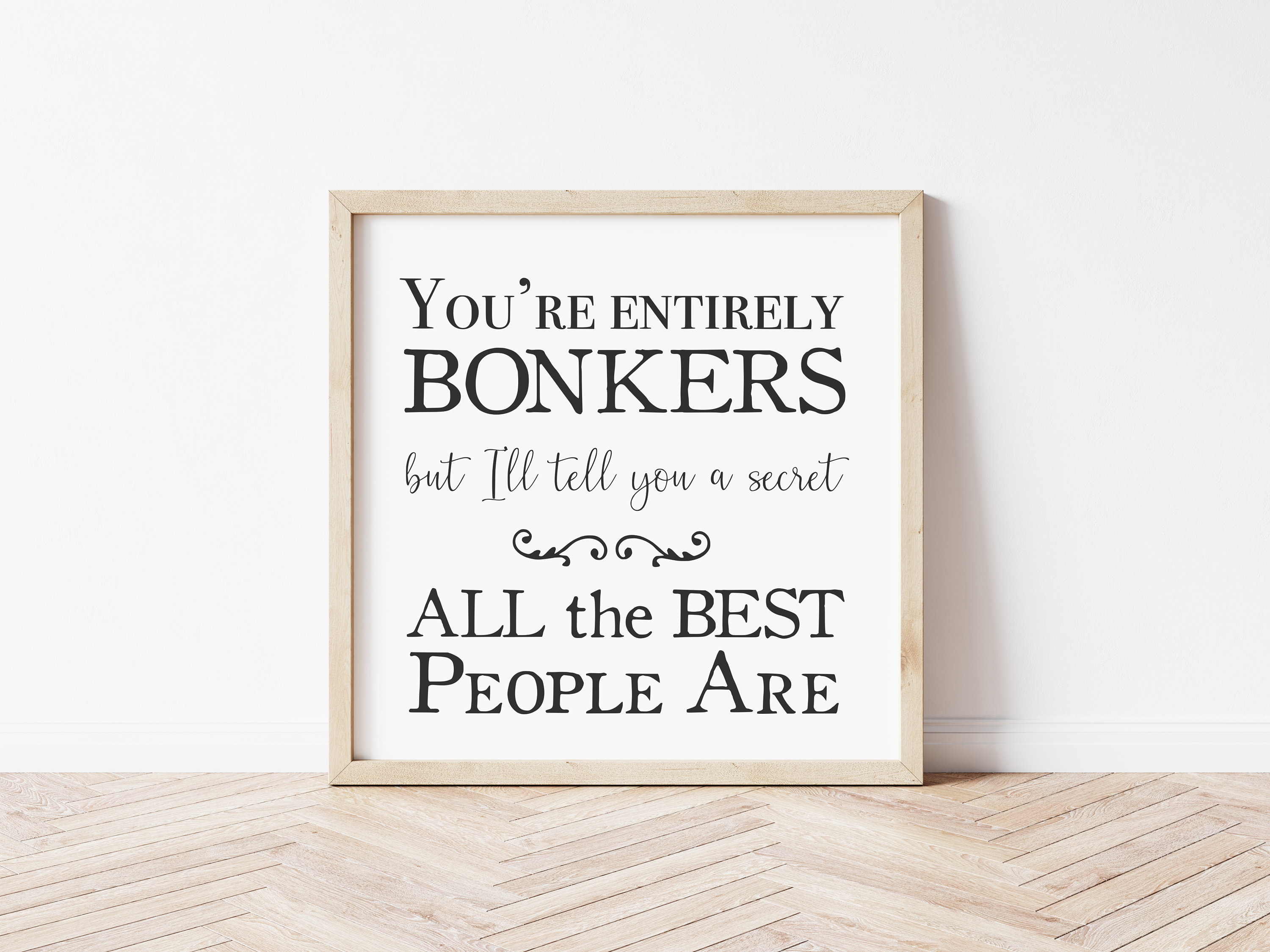 Entirely Bonkers-printable, Alice in Wonderland, Jpeg, Printable Wall ...