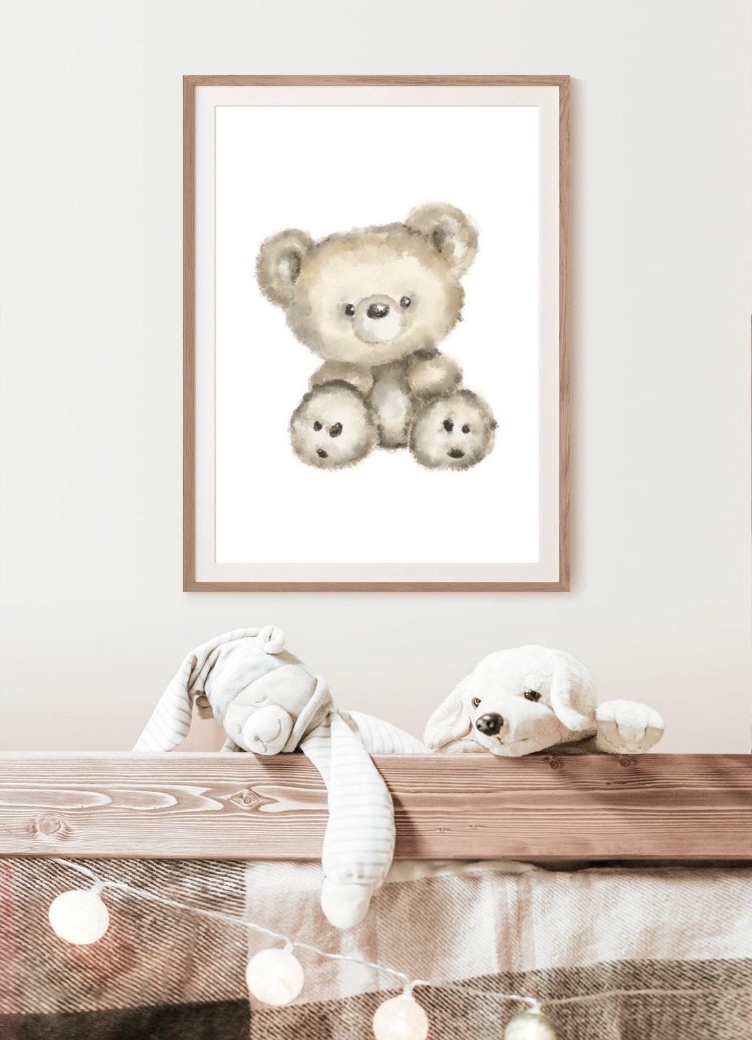 Watercolour Teddy Bear- Printable Wall Art, Instant Download Wall Art ...