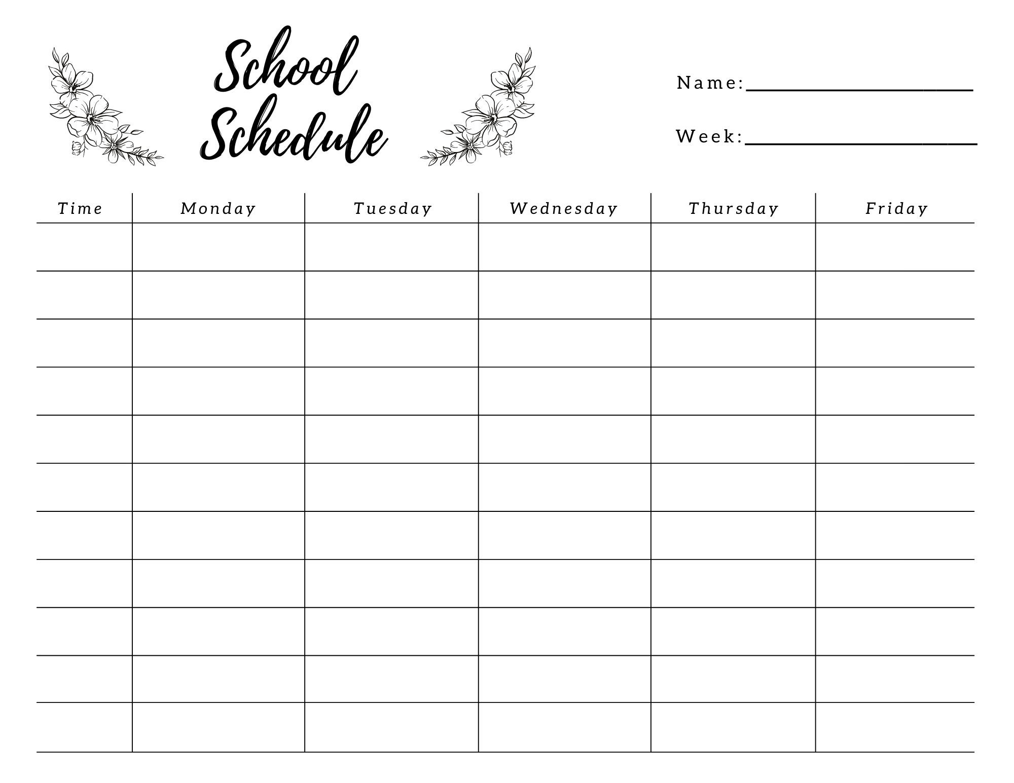 Homeschool Planner Printable, Printable Student Planner, Weekly Planner ...