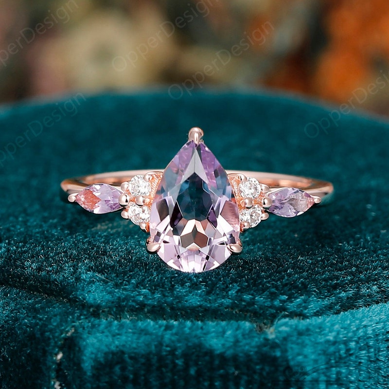 Amethyst Engagement Ring - Etsy