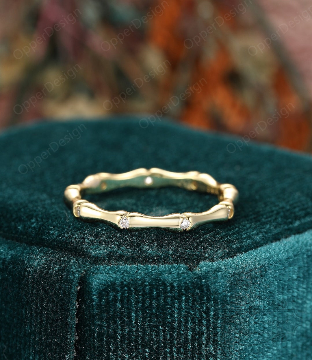 14K Solid Gold Bamboo Ring, Bamboo Ring, Gold Band, Statement ...