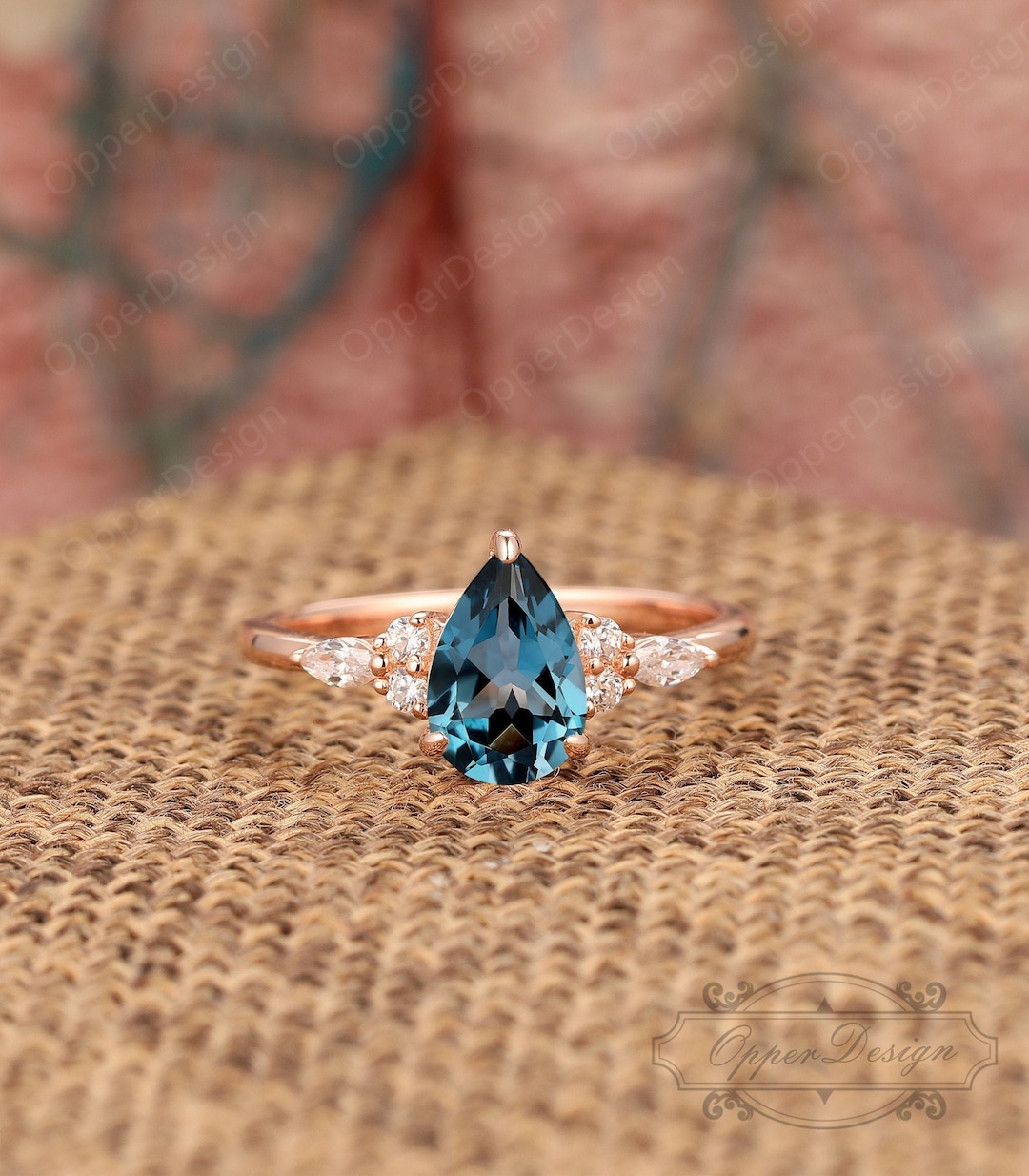 Topaz Engagement Ring, Solid Gold Bridal Ring, Anniversary Ring Gift ...