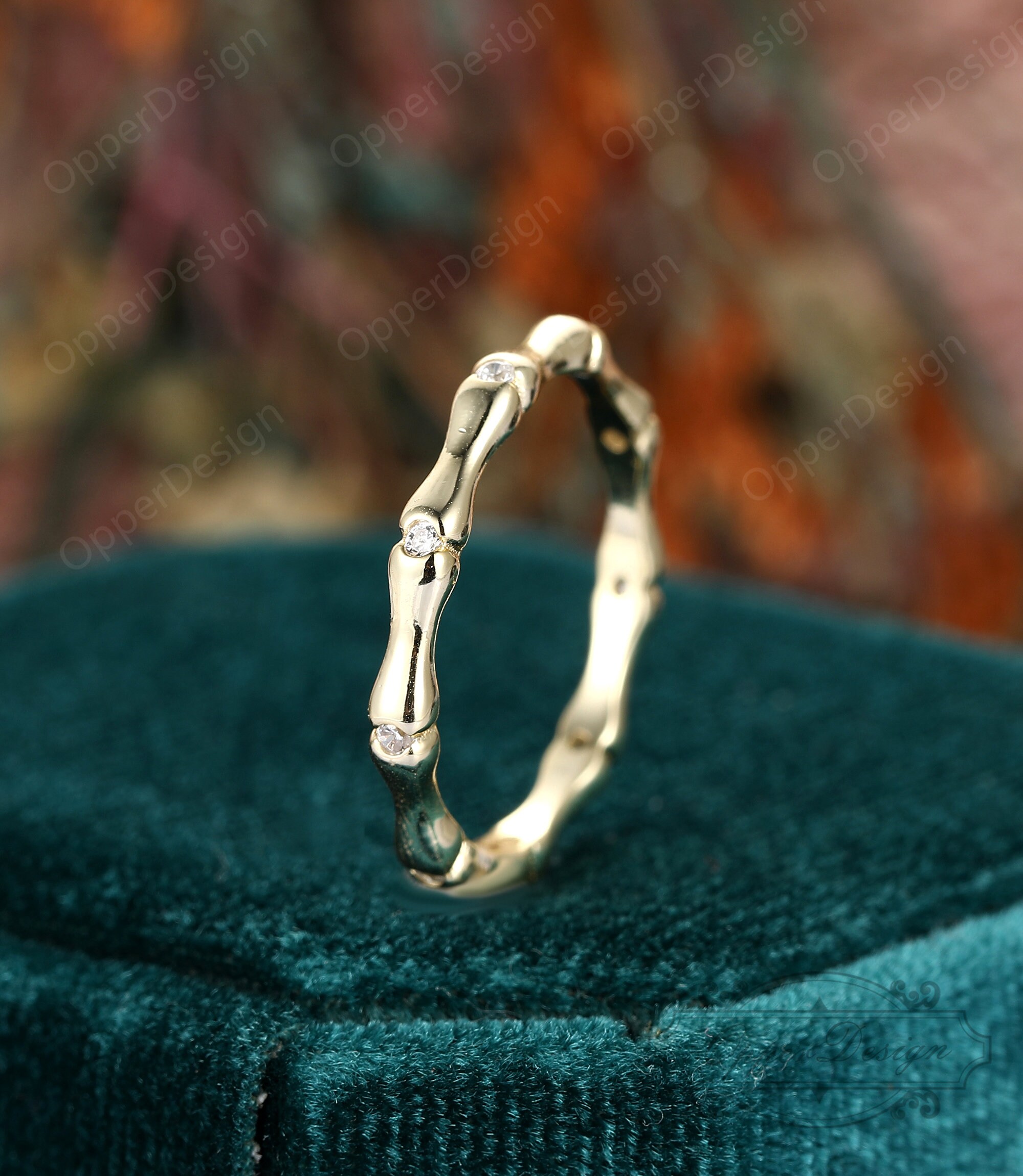 14K Solid Gold Bamboo Ring, Bamboo Ring, Gold Band, Statement ...