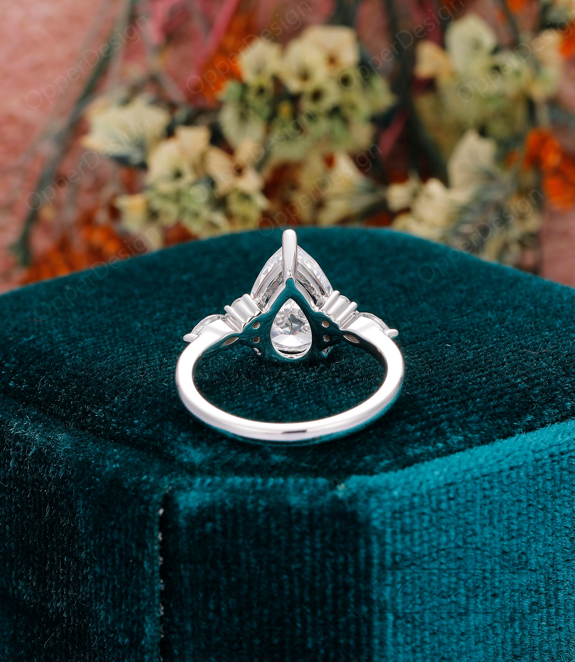 Tear Drop Wedding Ring Pear Shape 7x10mm Moissanite - Etsy