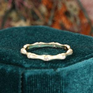 14K Solid Gold Bamboo Ring, Bamboo Ring, Gold Band, Statement ...