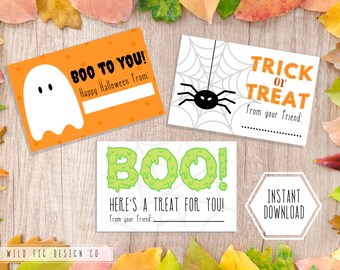 Halloween Glow Stick Pencil Tag Insert Printable, Trick or Treat Party ...