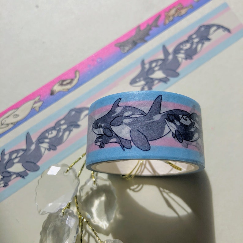 Washi Tape Killer Whale Beluga Cod Seal Basking Shark Trans Pride Bi ...