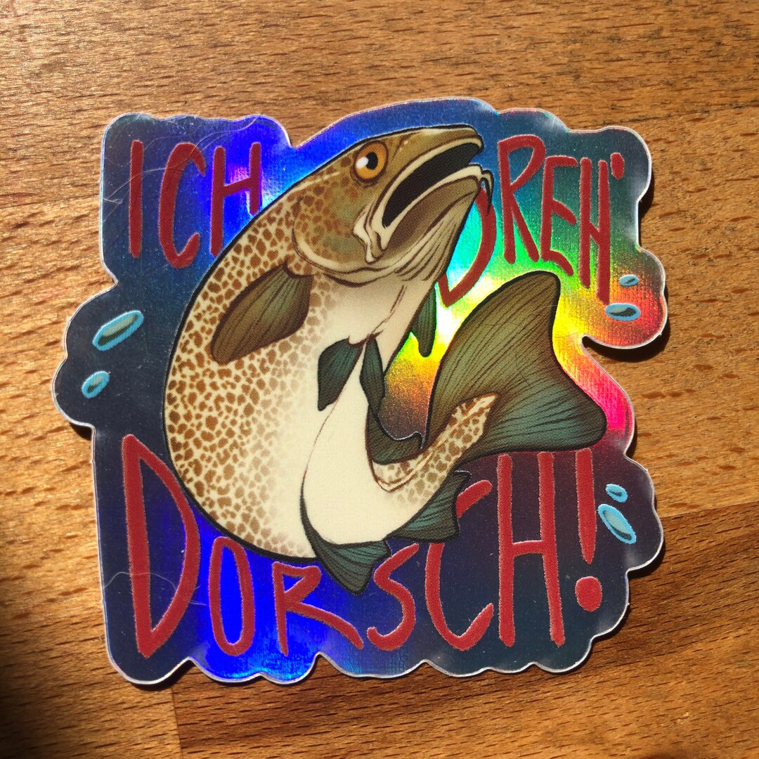 Dorsch Funny Sticker Holographic Vinyl Fish - Etsy