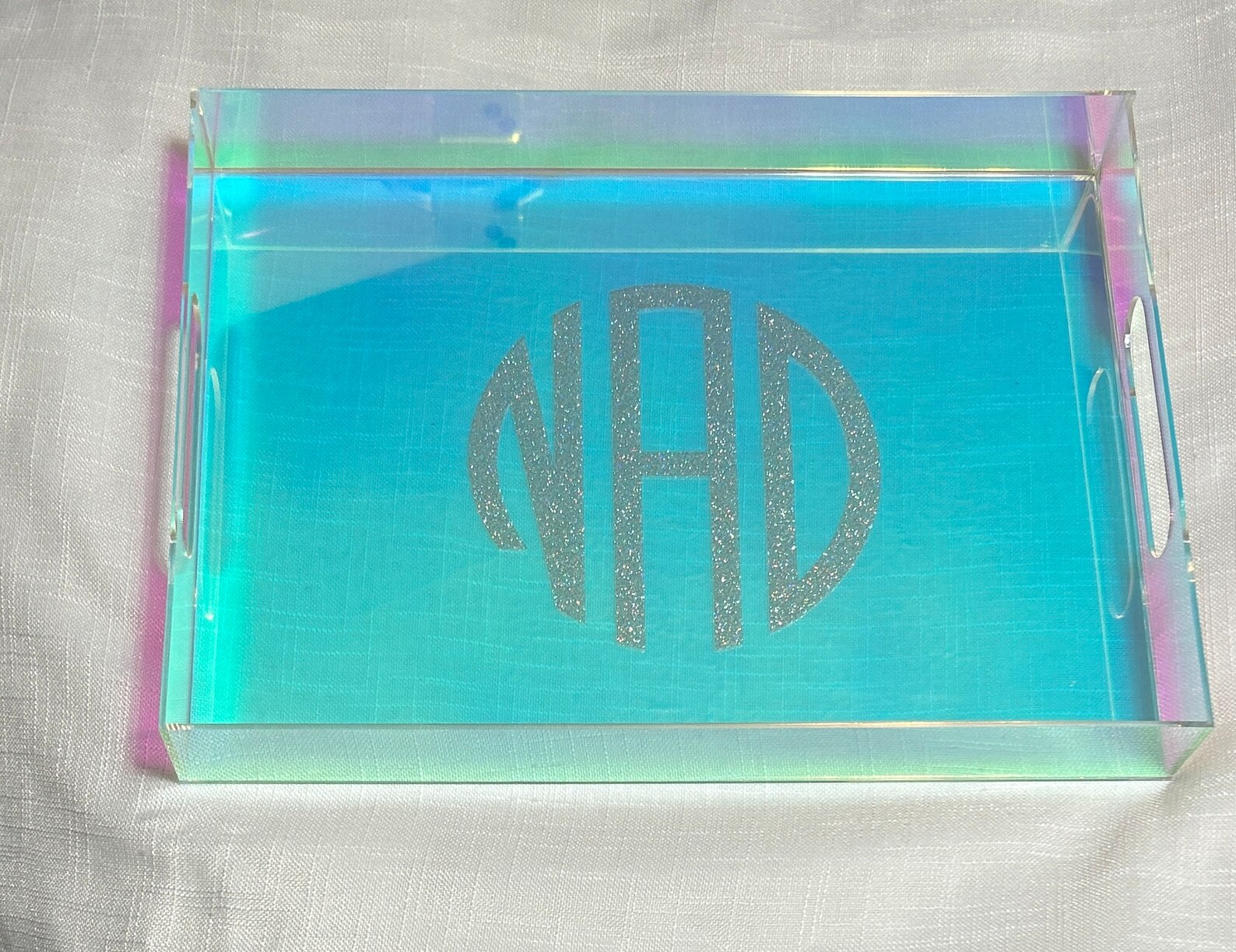 Personalized Iridescent Acrylic Lucite Tray 12”x15” Gift - Etsy
