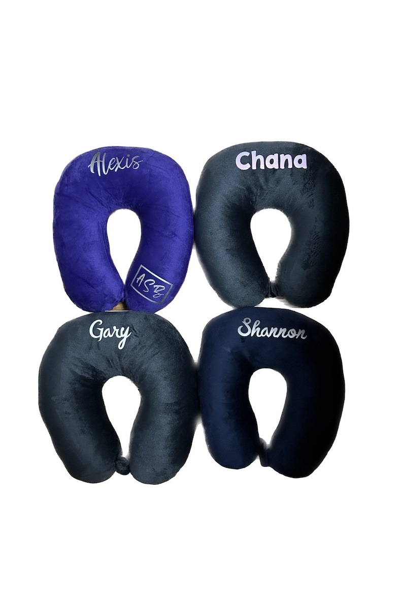 PERSONALIZED Name Travel Neck Pillow Microfiber Soft Lots of Color ...