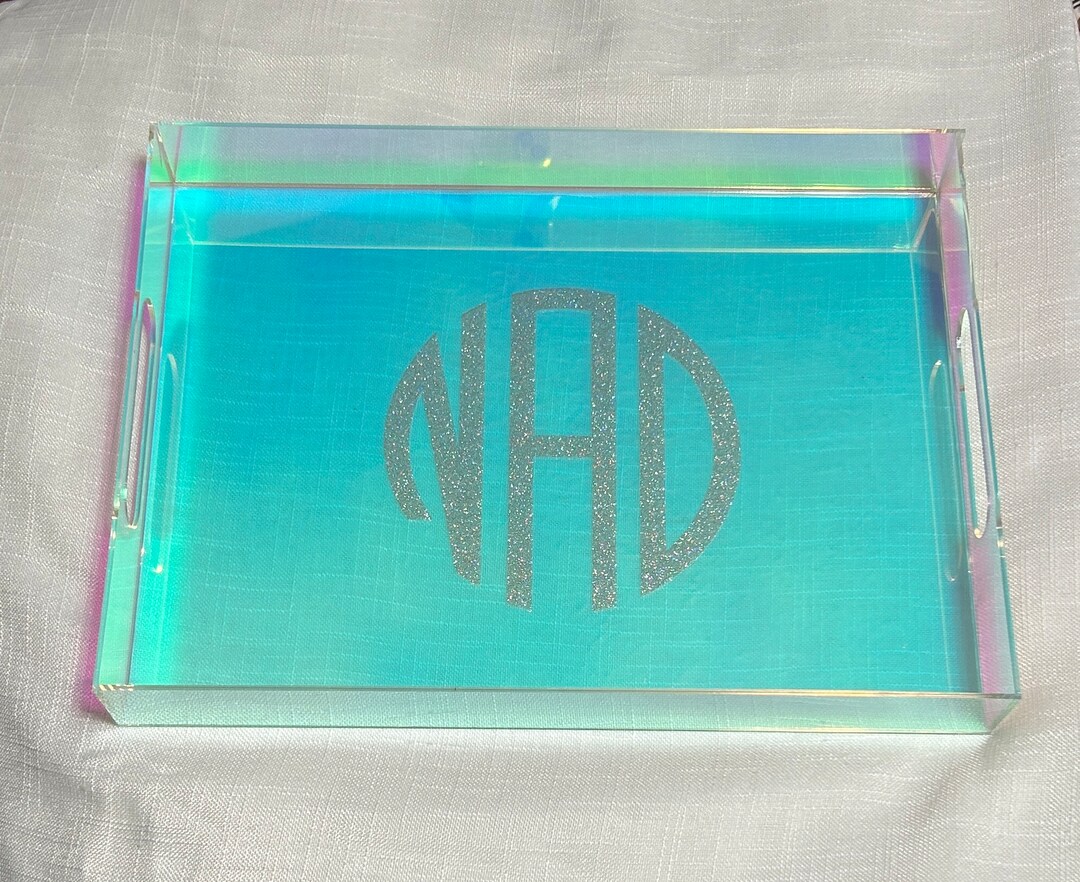 Personalized Iridescent Acrylic Lucite Tray 12”x15” Gift - Etsy