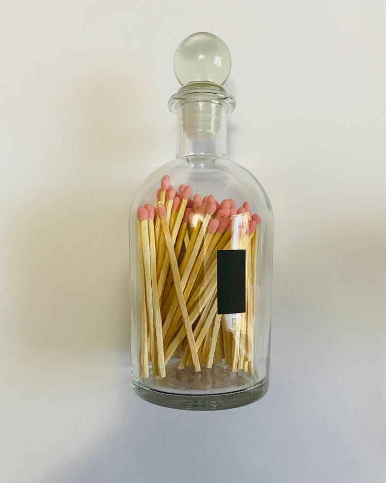 Personalized Match Cloche With Glass Knob Closure 3” Matches in a ...