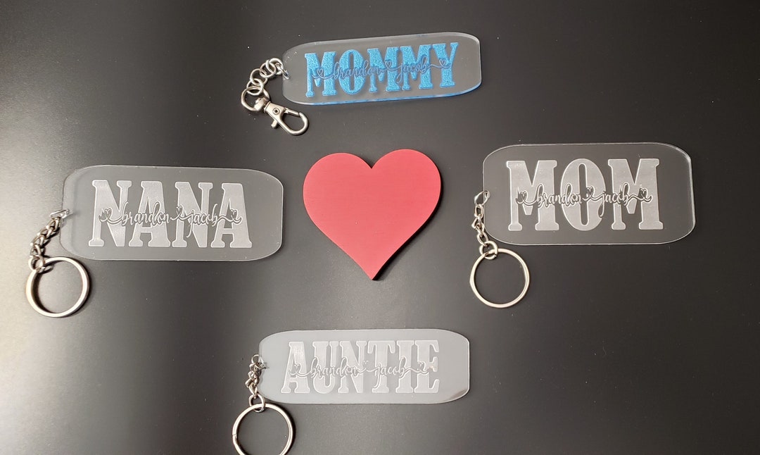 Personalized Acrylic Family Names Keychains - Etsy