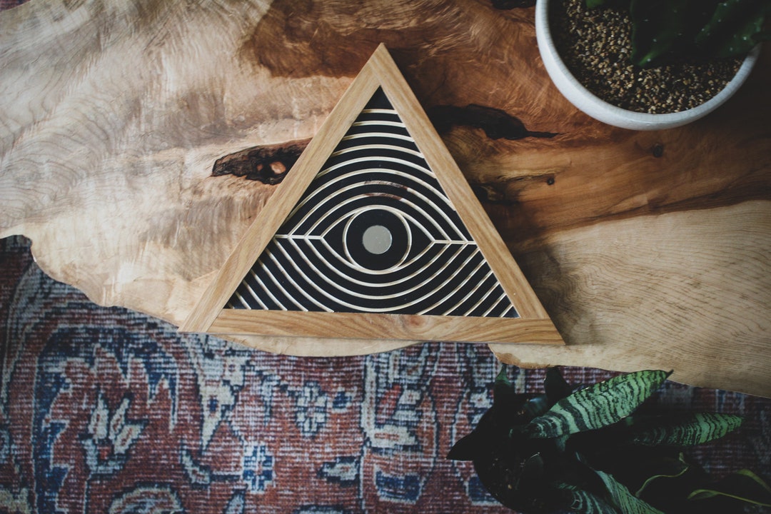 CARVED Wooden Framed All Seeing Eye - Triangle W/mirror - Etsy