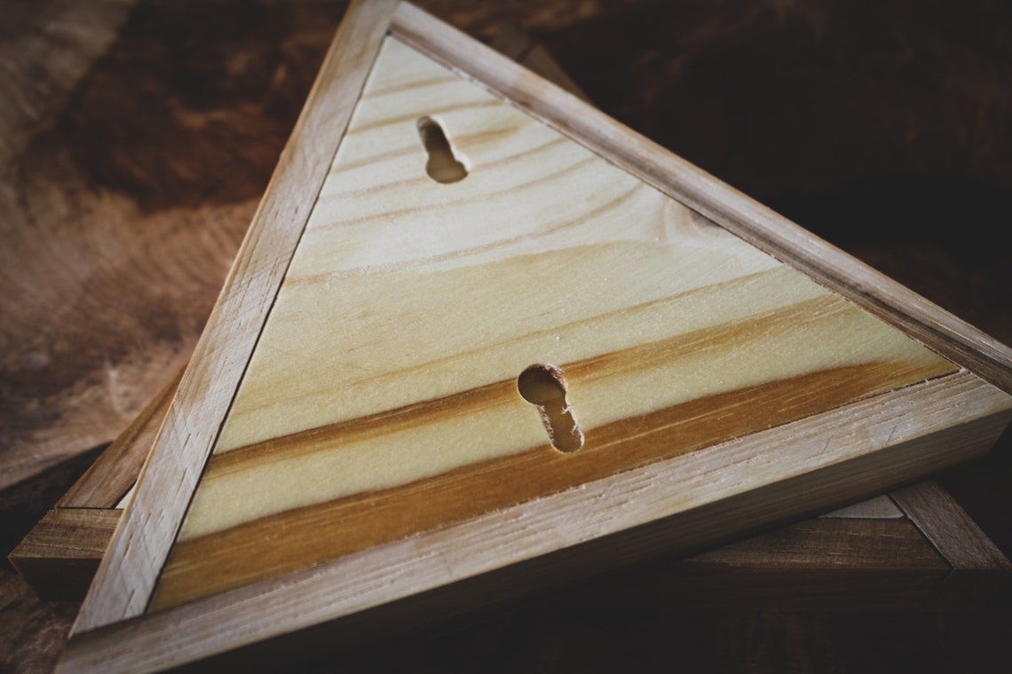 MINI Wall Hanging CARVED Bee Set Triangle With Hickory Wood | Etsy