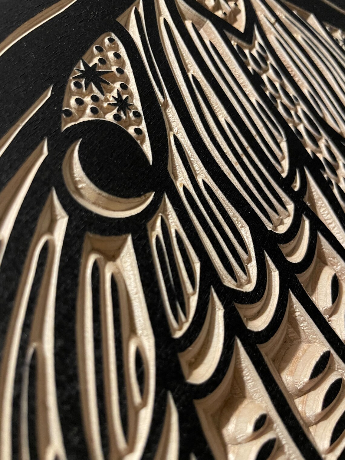 CARVED Woodcut Luna Moth Wall Hanging. - Etsy