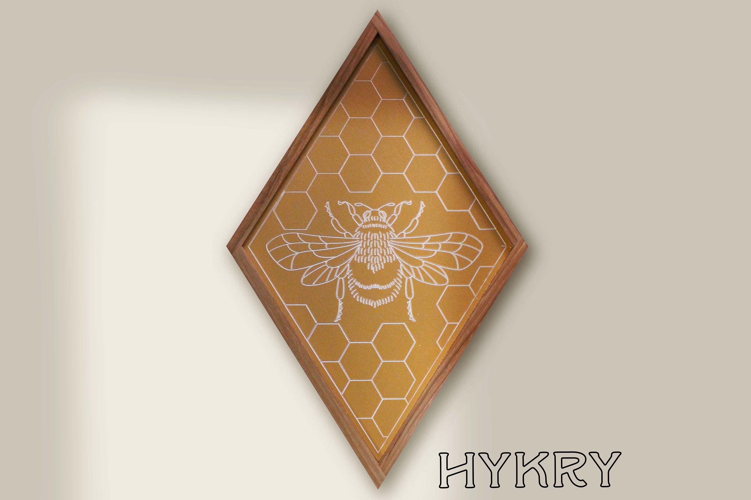 CARVED Wall Hanging Bee Diamond - Etsy