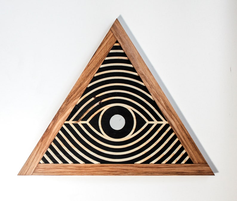 CARVED Wooden Framed All Seeing Eye - Triangle W/mirror - Etsy