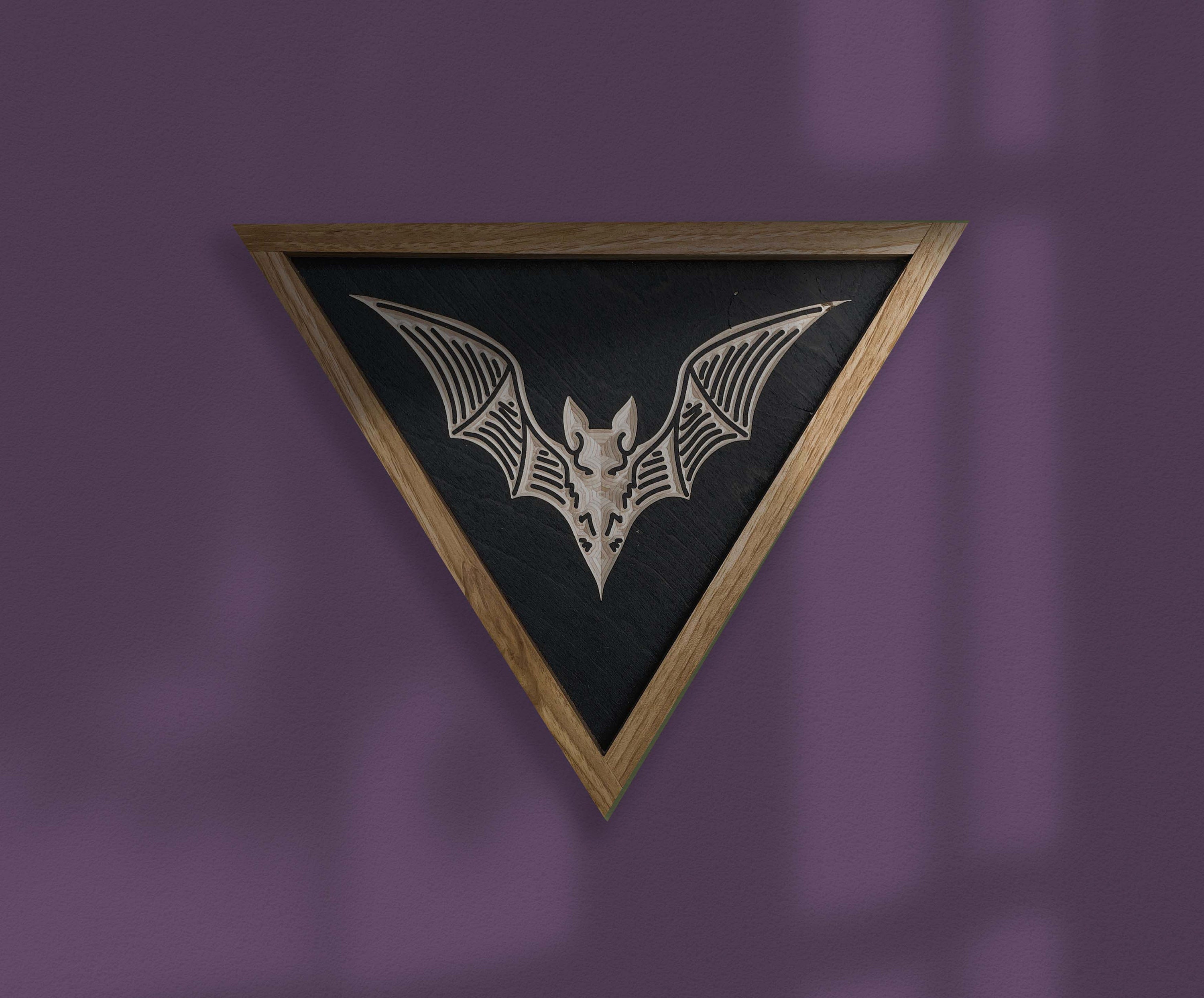 CARVED Wall Hanging Spooky Bat Triangle - Etsy