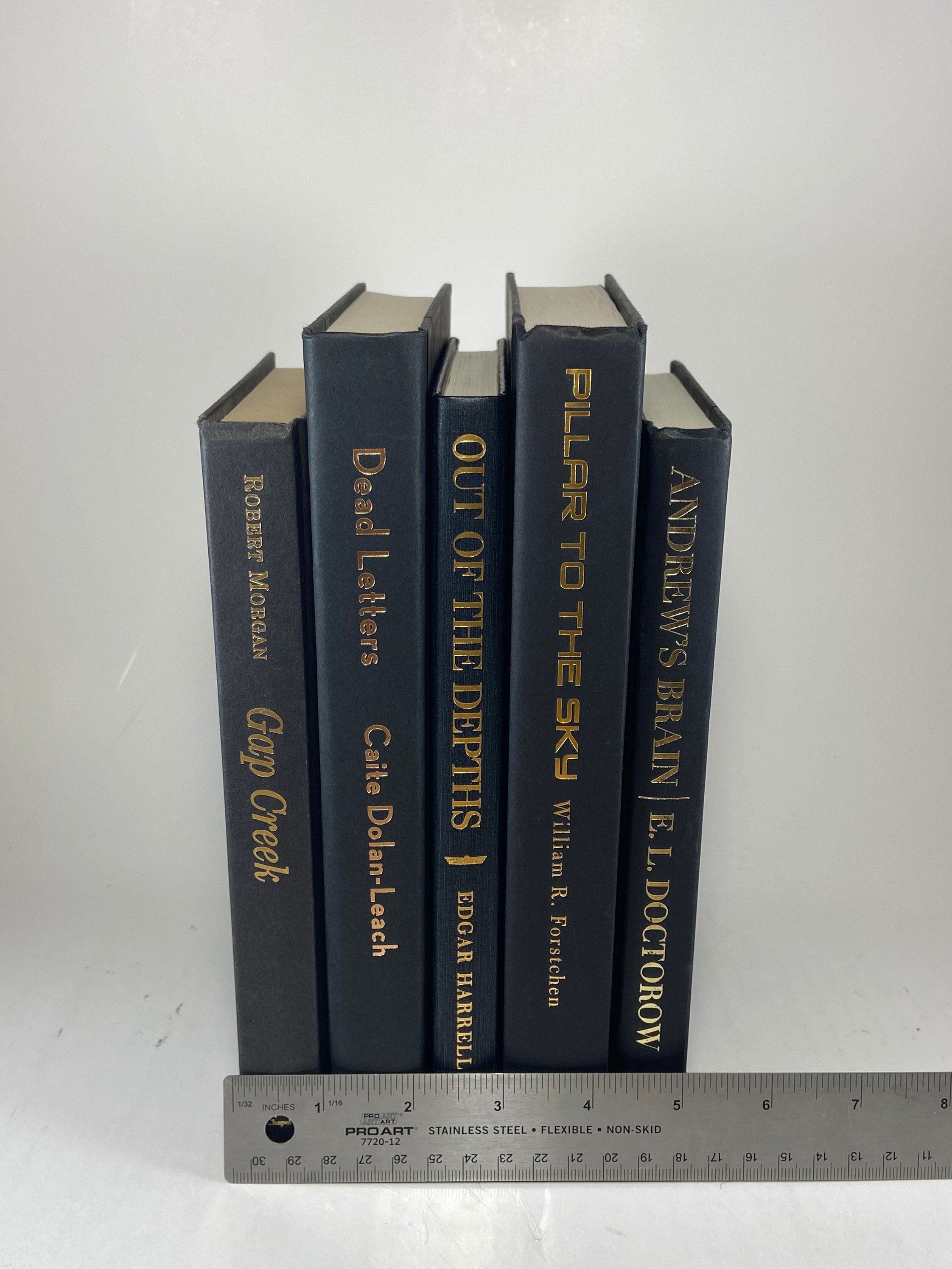 Black Book Set Gold Lettering Decorative Book Stack Real | Etsy