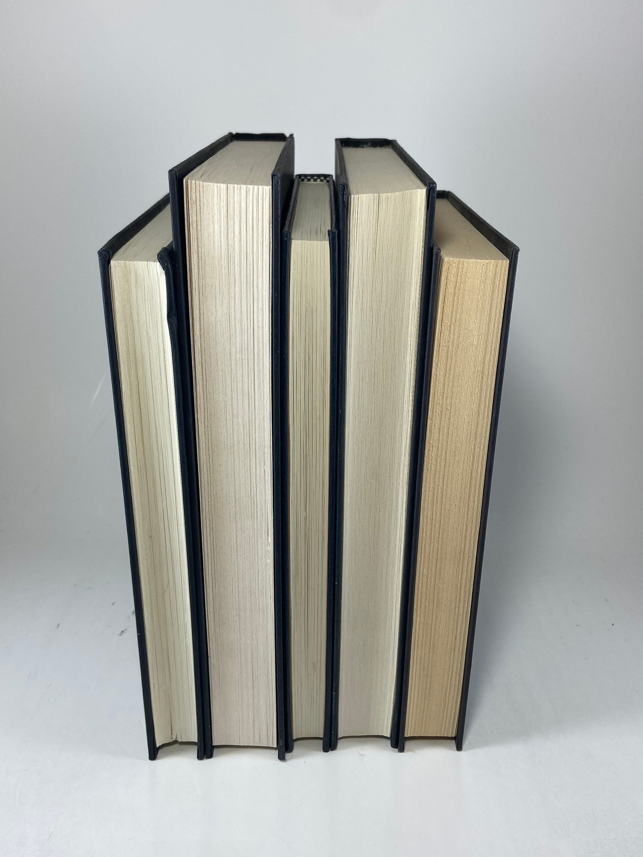 Black Book Set Gold Lettering Decorative Book Stack Real | Etsy