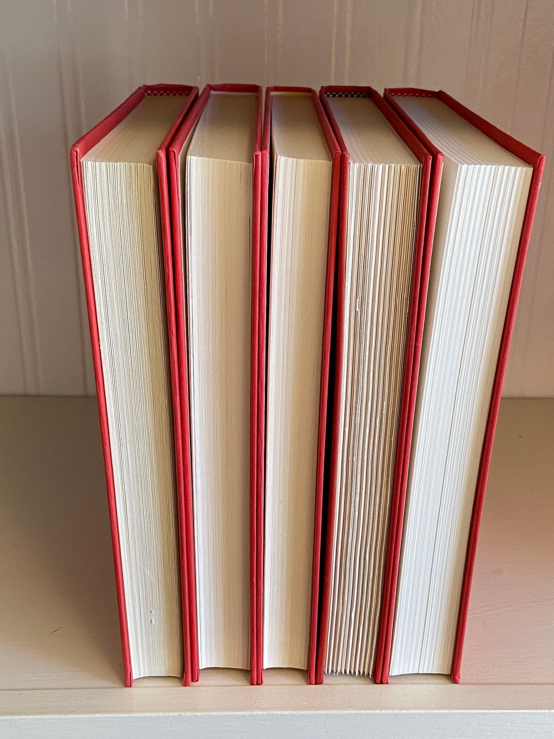 Decorative Red Books Red Book Stack Instant Library Book | Etsy