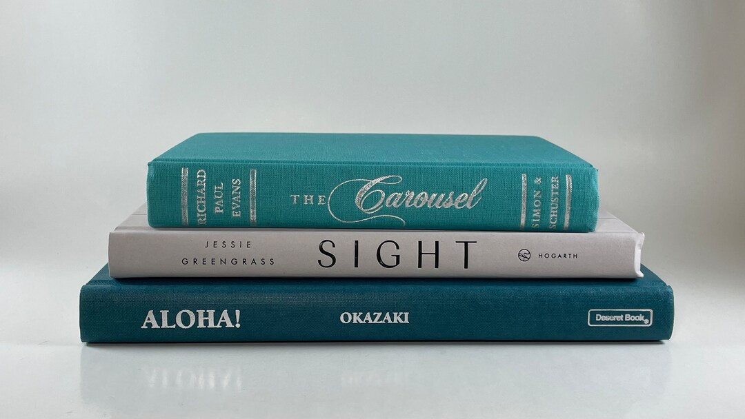 Decorative Book Set - Real Books for Home Decor - Sea Glass - Gray ...
