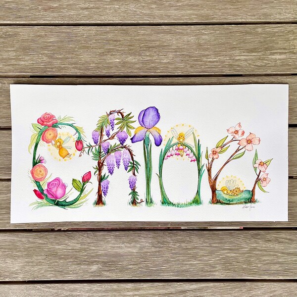 Watercolor Name Art - Etsy