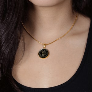 Personalized Birth Chart Necklace Pendant Gold. Custom Natal Chart ...