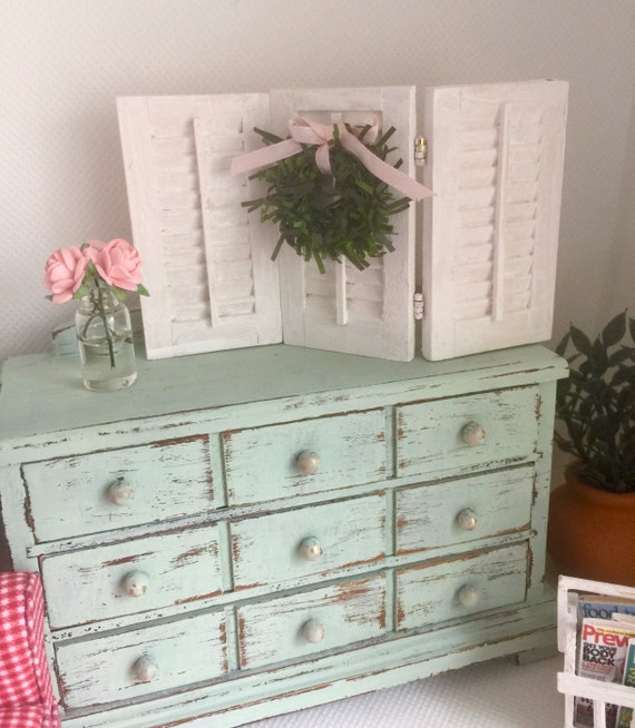 Miniature Dollhouse Farmhouse Shutter Tabletop Decor | Etsy