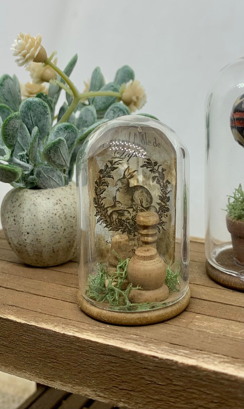 Miniature Farmhouse Easter Glass Dome - Etsy