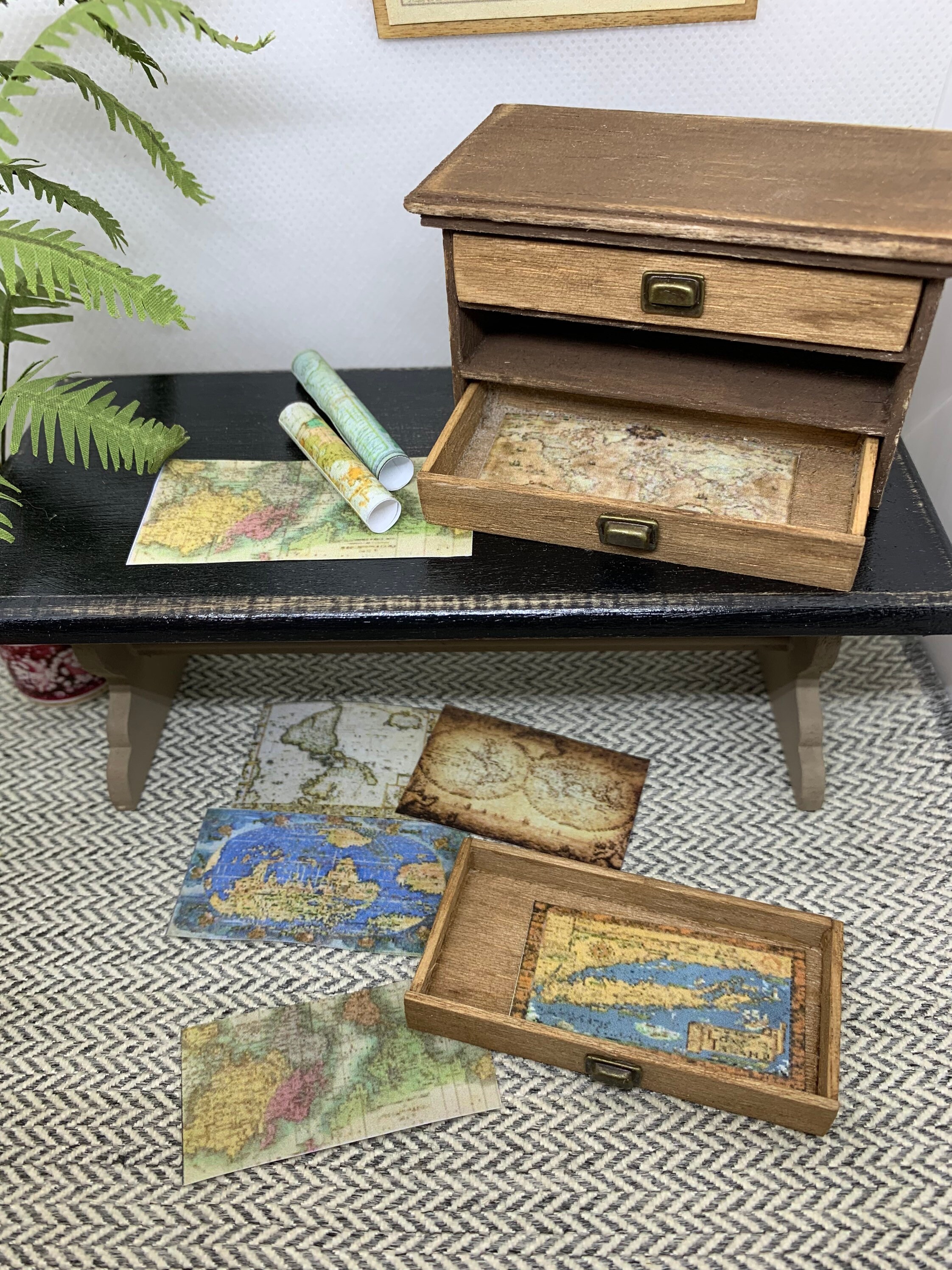 Miniature Vintage Inspired Drawer Cabinet - Etsy