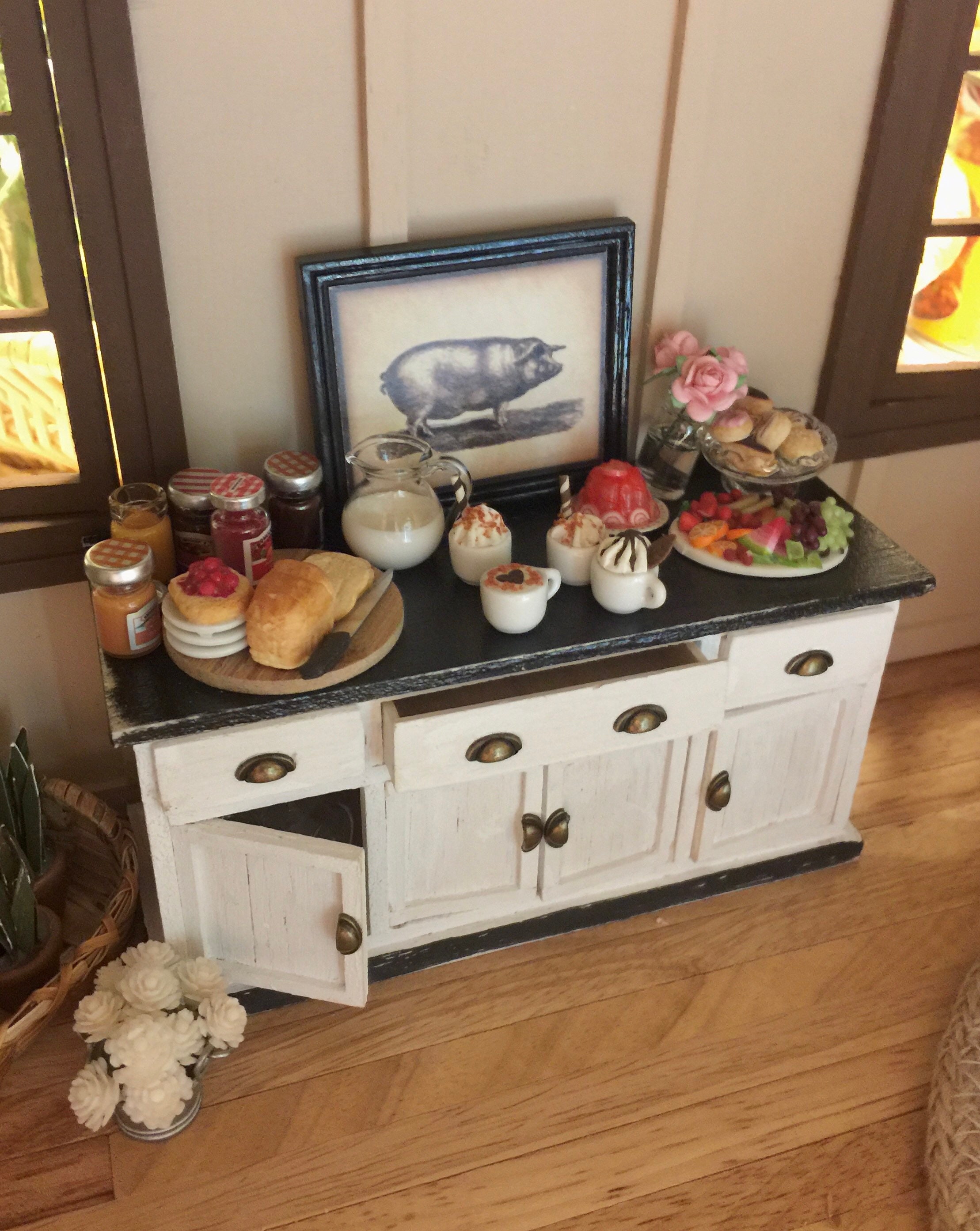 Miniature Dollhouse Farmhouse Buffet Table | Etsy