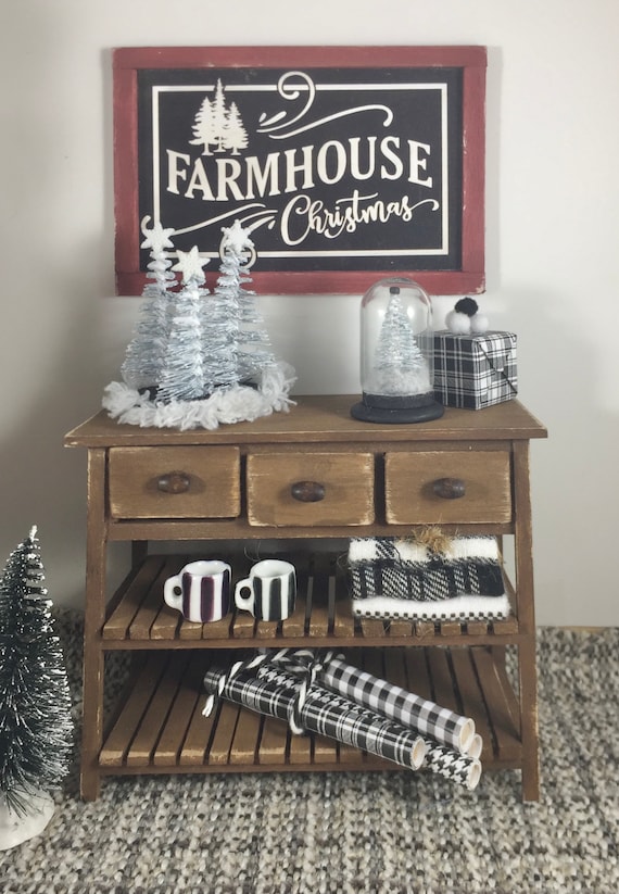 Miniature Dollhouse Christmas Table Decoration | Etsy