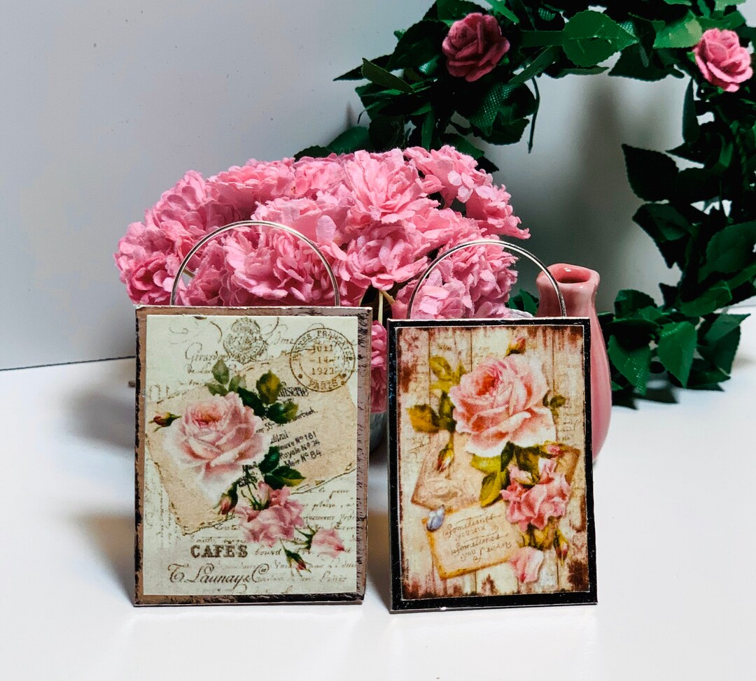 Set of 2 Shabby Chic Miniature Dollhouse Wall Hangings - Etsy