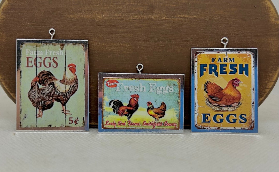 Miniature Farmhouse Fresh Eggs Signs - Etsy