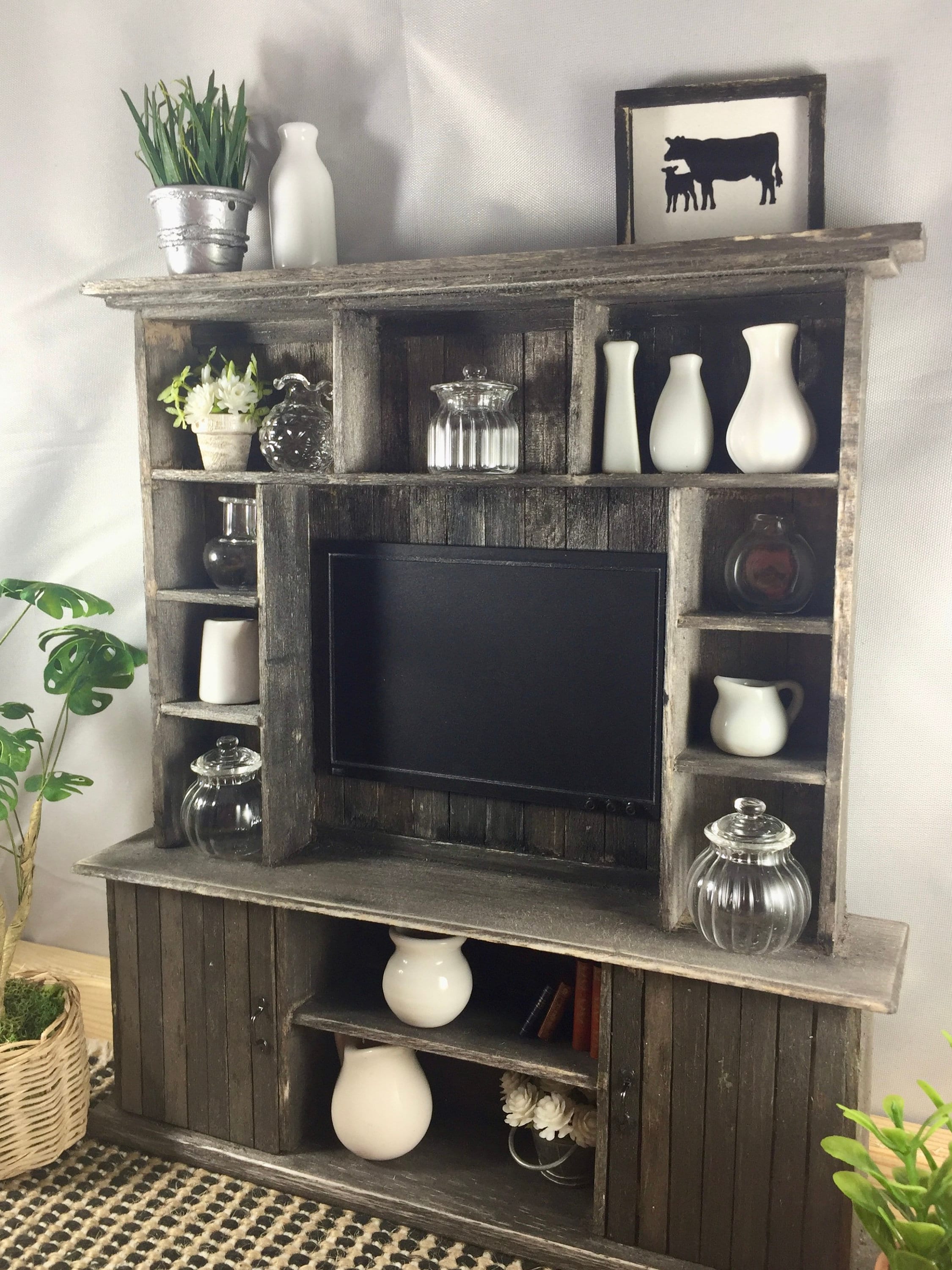 Miniature Farmhouse TV Cabinet - Etsy