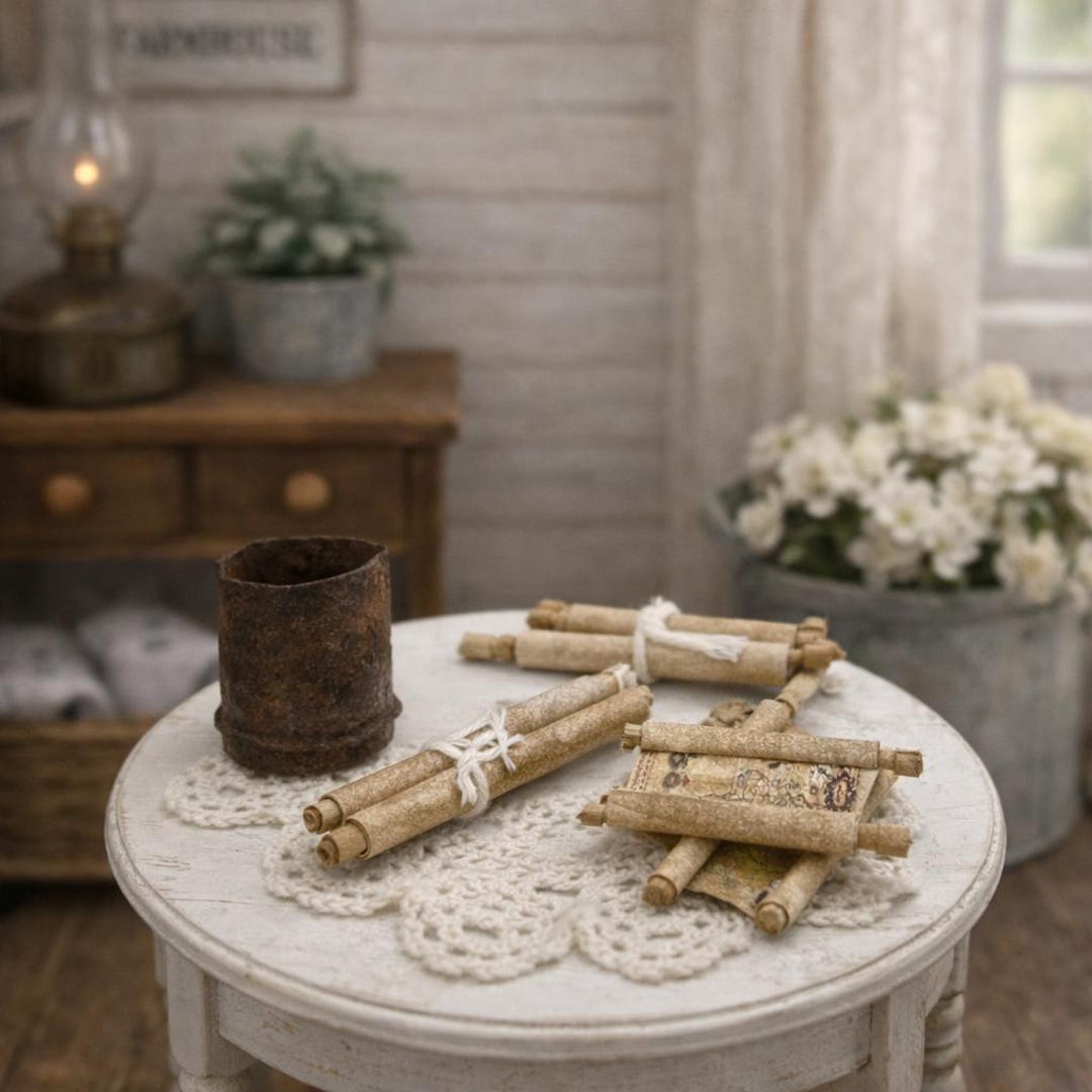 Miniature Vintage Set of Scrolls - Etsy