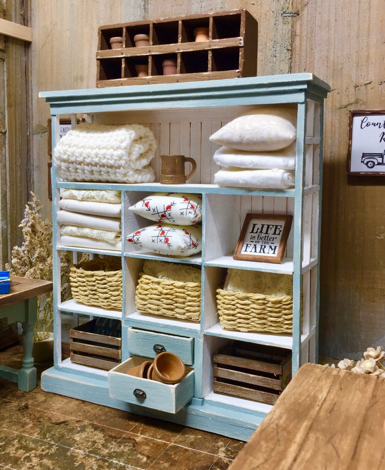Miniature Dollhouse Farmhouse Cabinet | Etsy