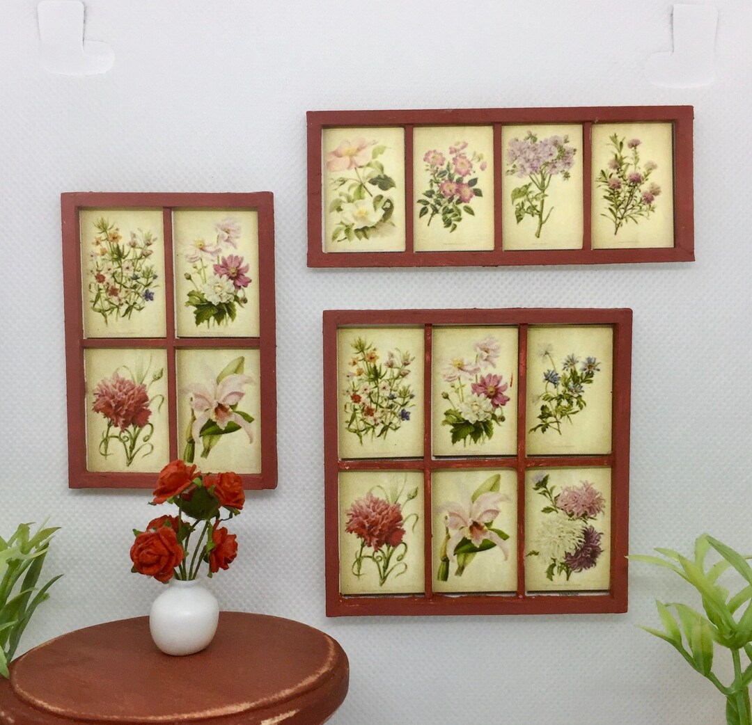 Miniature Dollhouse Shabby Chic Multi Frame Flower Pictures - Etsy