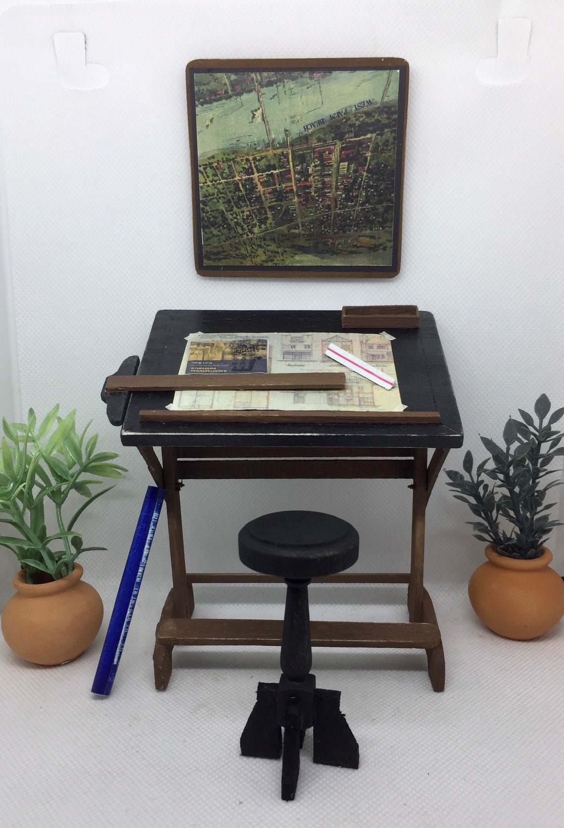 Miniature Dollhouse Vintage Inspired Drafting Table - Etsy