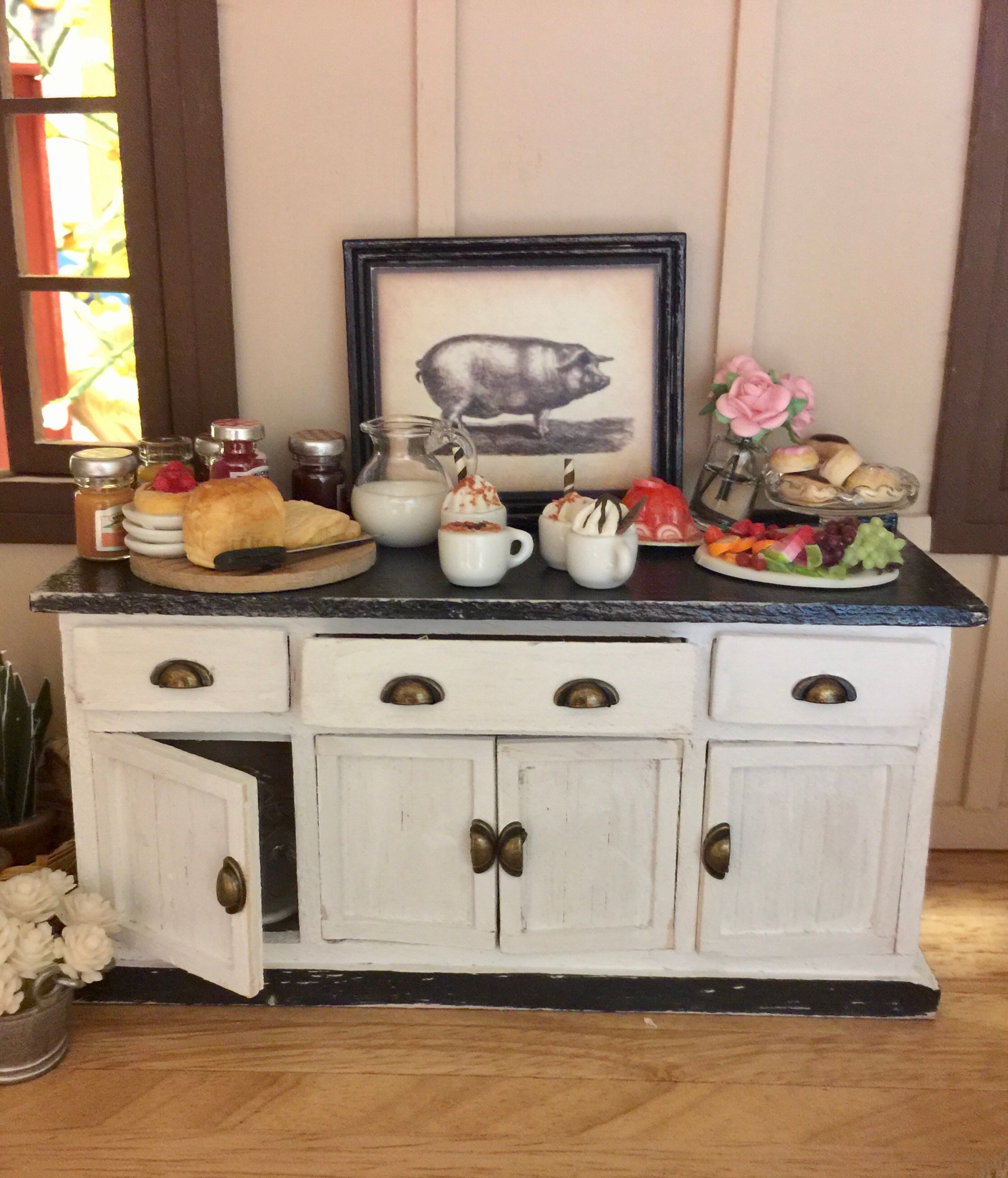 Miniature Dollhouse Farmhouse Buffet Table | Etsy