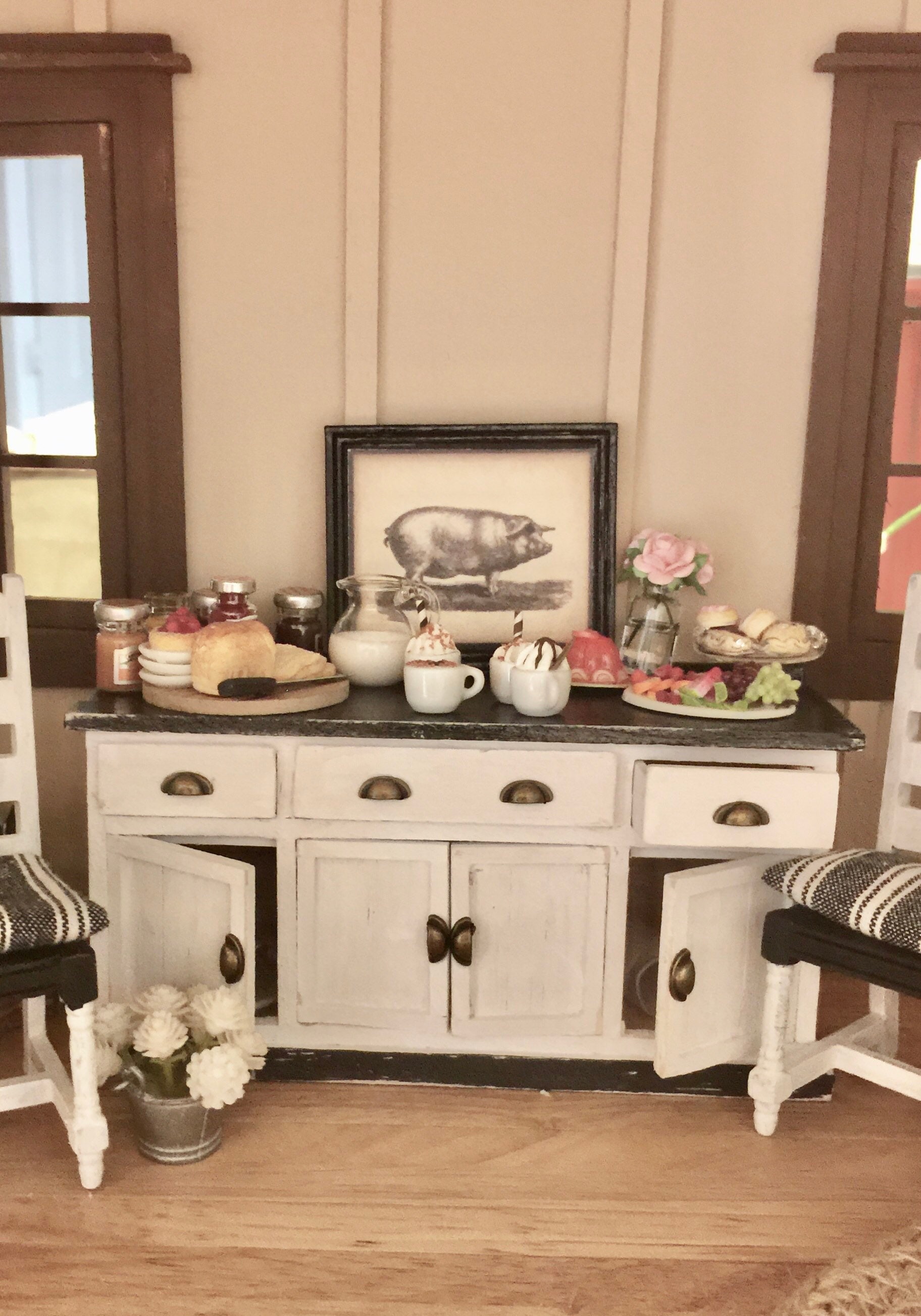 Miniature Dollhouse Farmhouse Buffet Table | Etsy