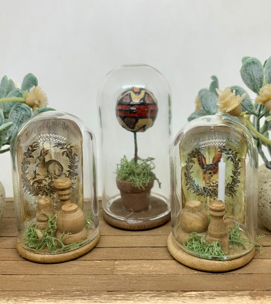 Miniature Farmhouse Easter Glass Dome - Etsy