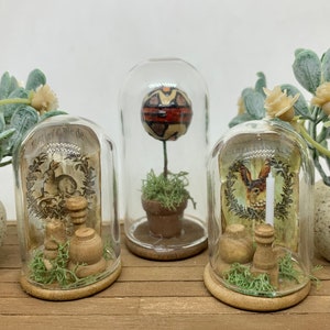 Miniature Farmhouse Easter Glass Dome - Etsy