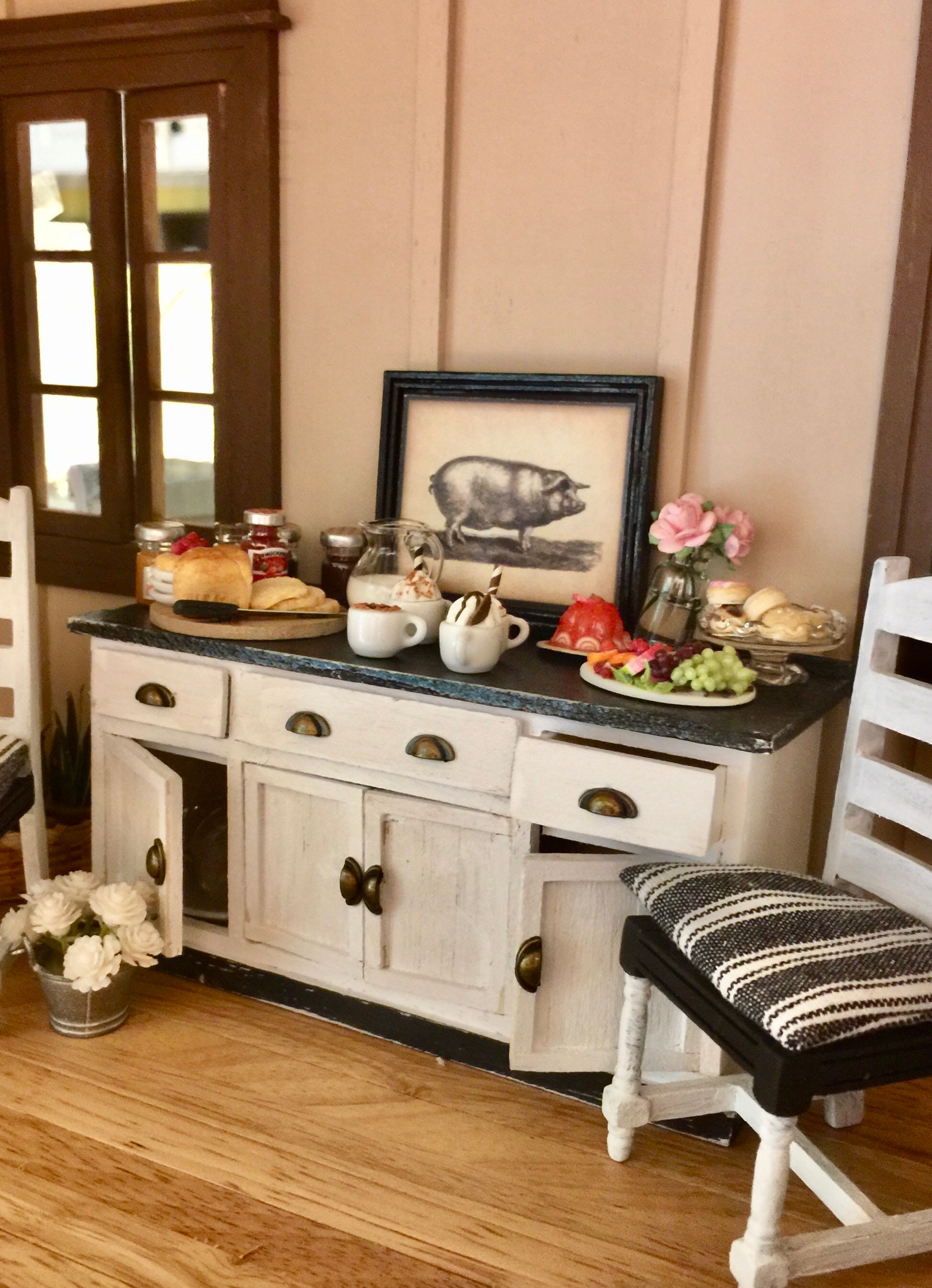 Miniature Dollhouse Farmhouse Buffet Table | Etsy